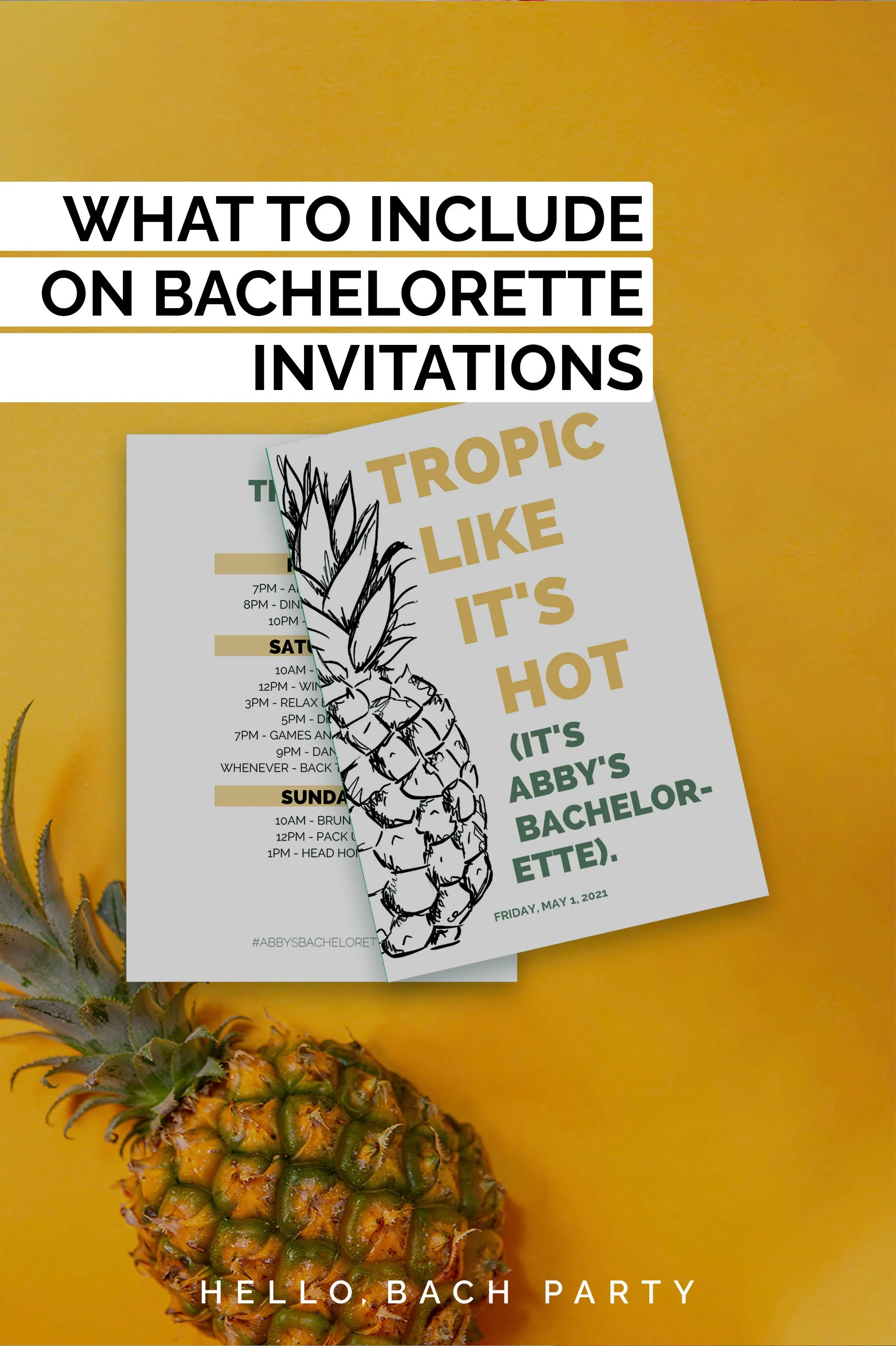 What to Include on Bachelorette Party Invitations | Hello, Bach Party