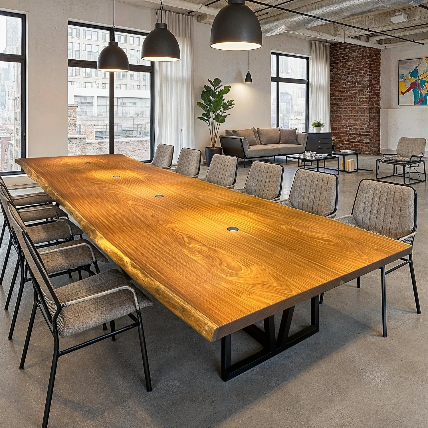 Custom Live Edge Conference Table — Bucktown Built