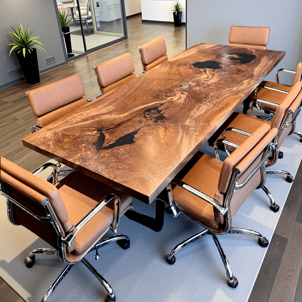 Custom Live Edge Conference Table — Bucktown Built