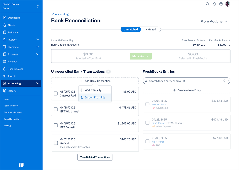 Gabriel Sare | Bank Reconciliation