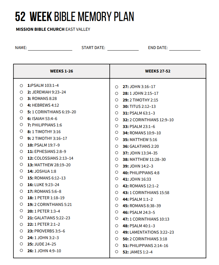 Bible Reading Plan — Mission Bible Church AZ