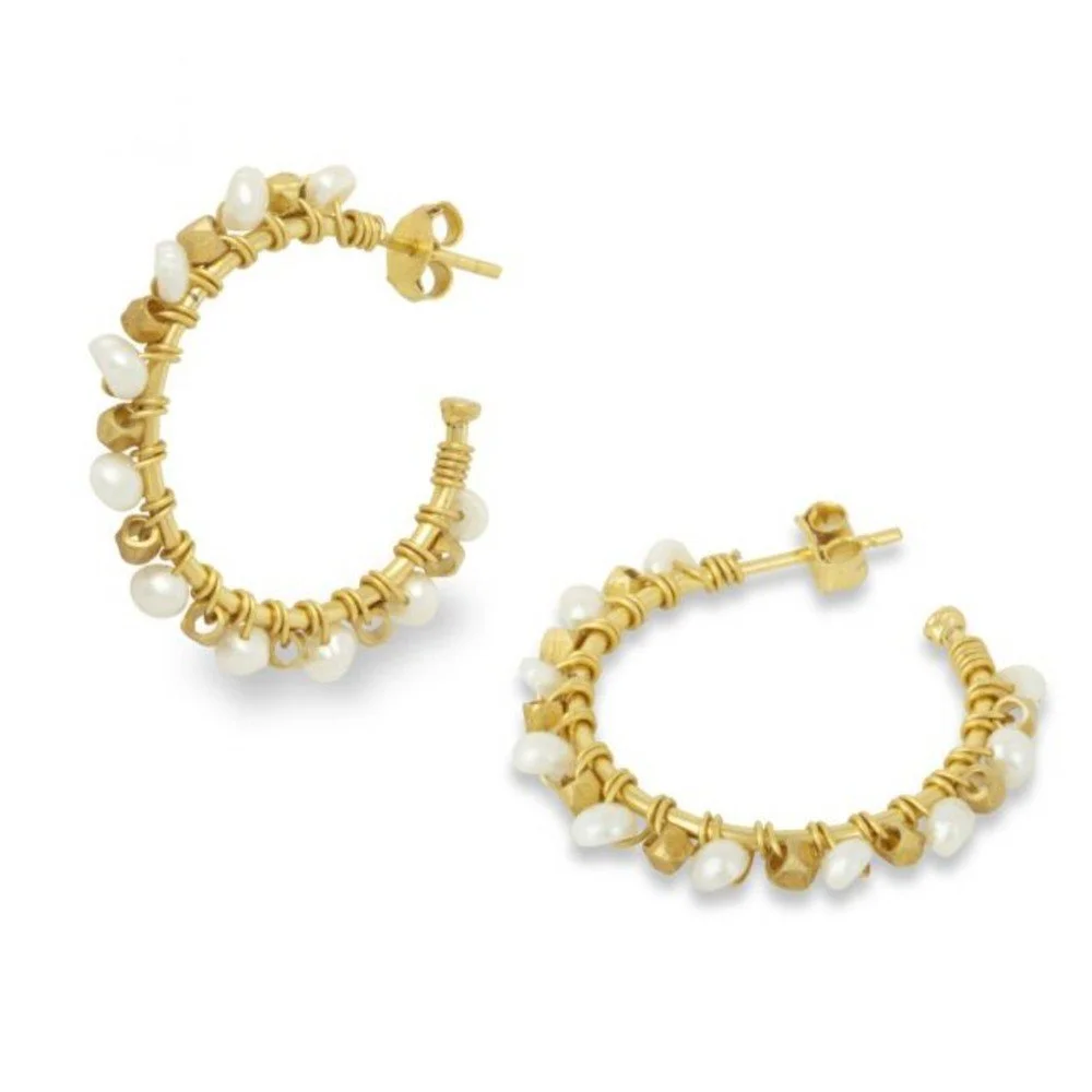 ASHIANA MINI RIVA FRESHWATER PEARL EARRINGS — Peacock & May