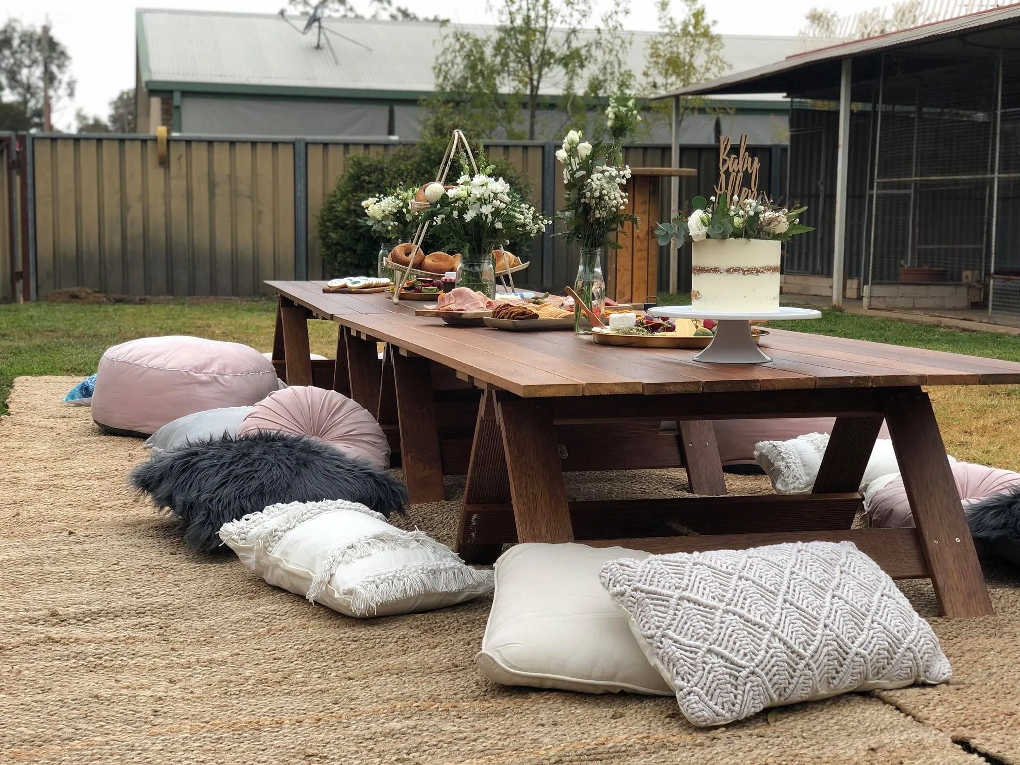 Low Timber Merbau Table — Taylormade Weddings and Events