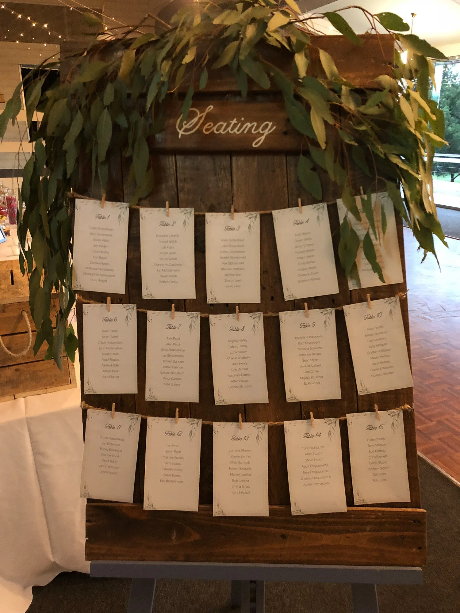 Timber Seating Chart — Taylormade Weddings and Events