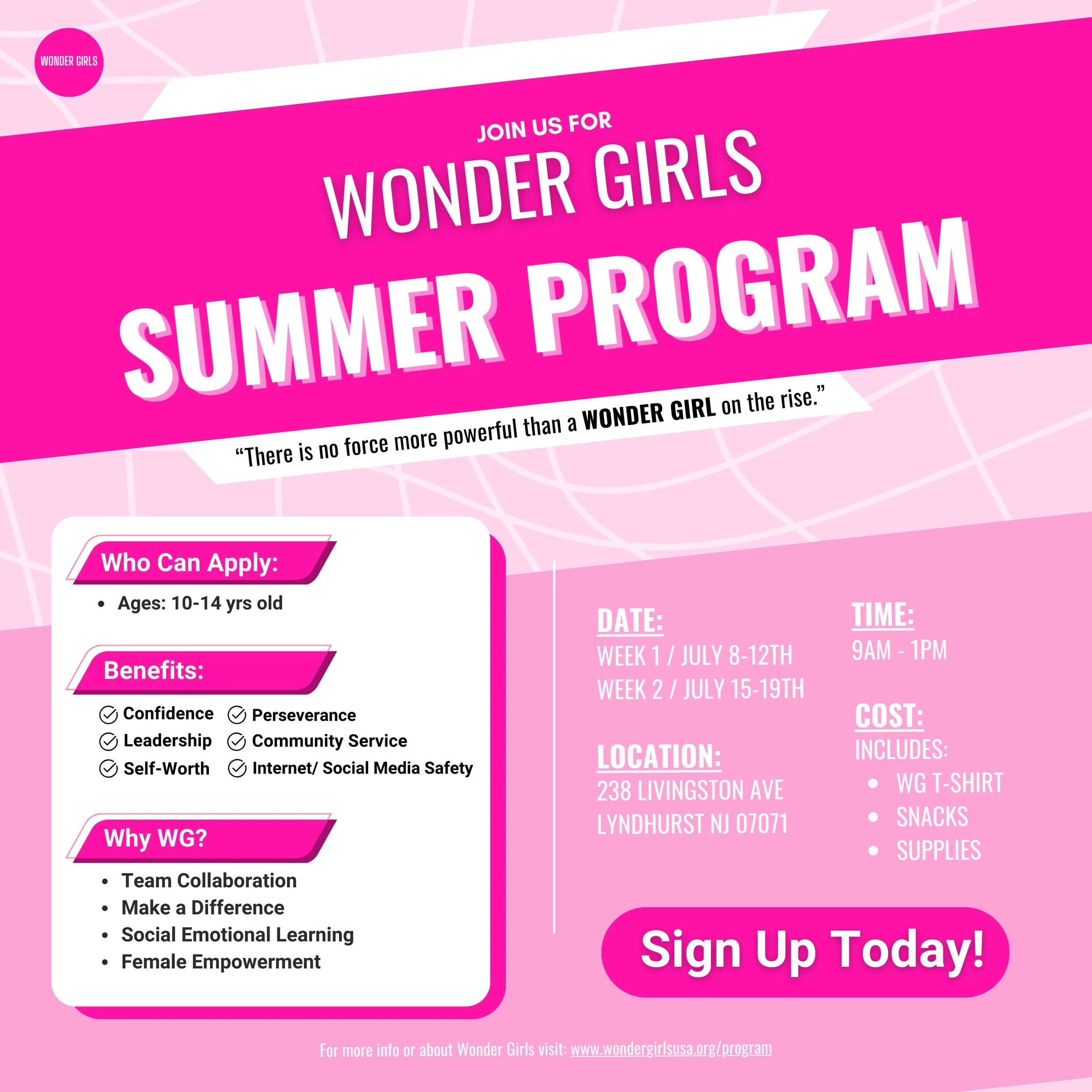2024 Summer Program Registration — WONDER GIRLS USA