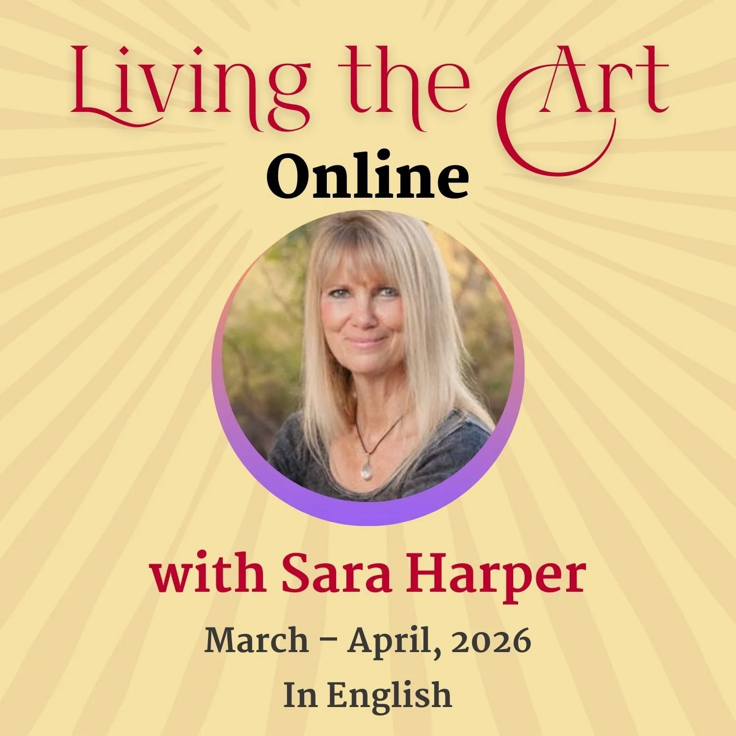 Clase presencial de Vivir el Arte con Sara Harper en línea, marzo de ...