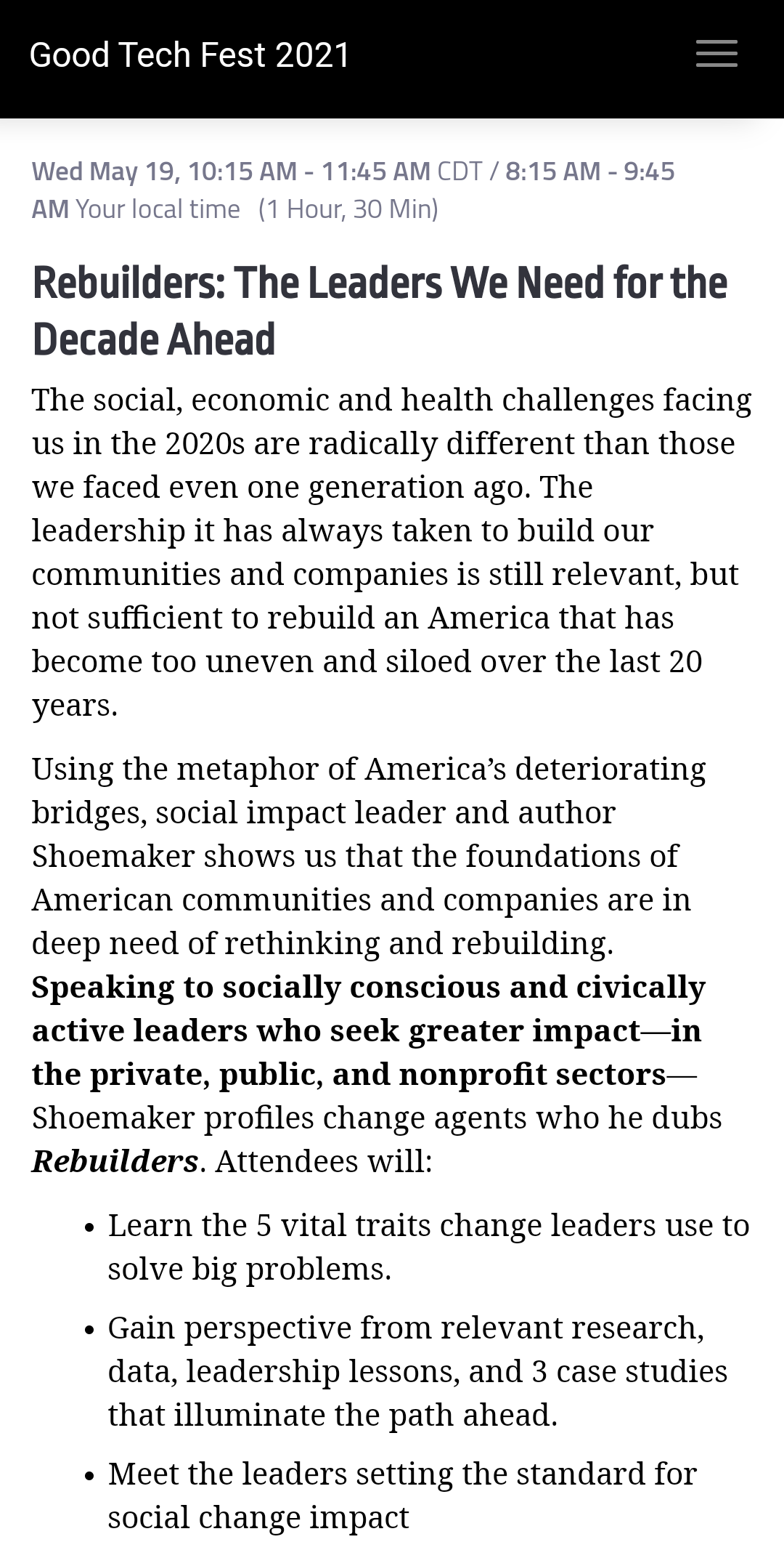 Good Tech Fest 2021 — Paul Shoemaker