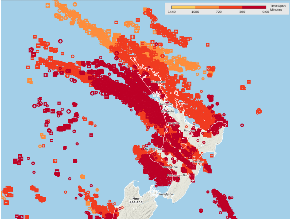 Lightning strikes over New Zealand: Waikato takes 1st place — MetOcean ...