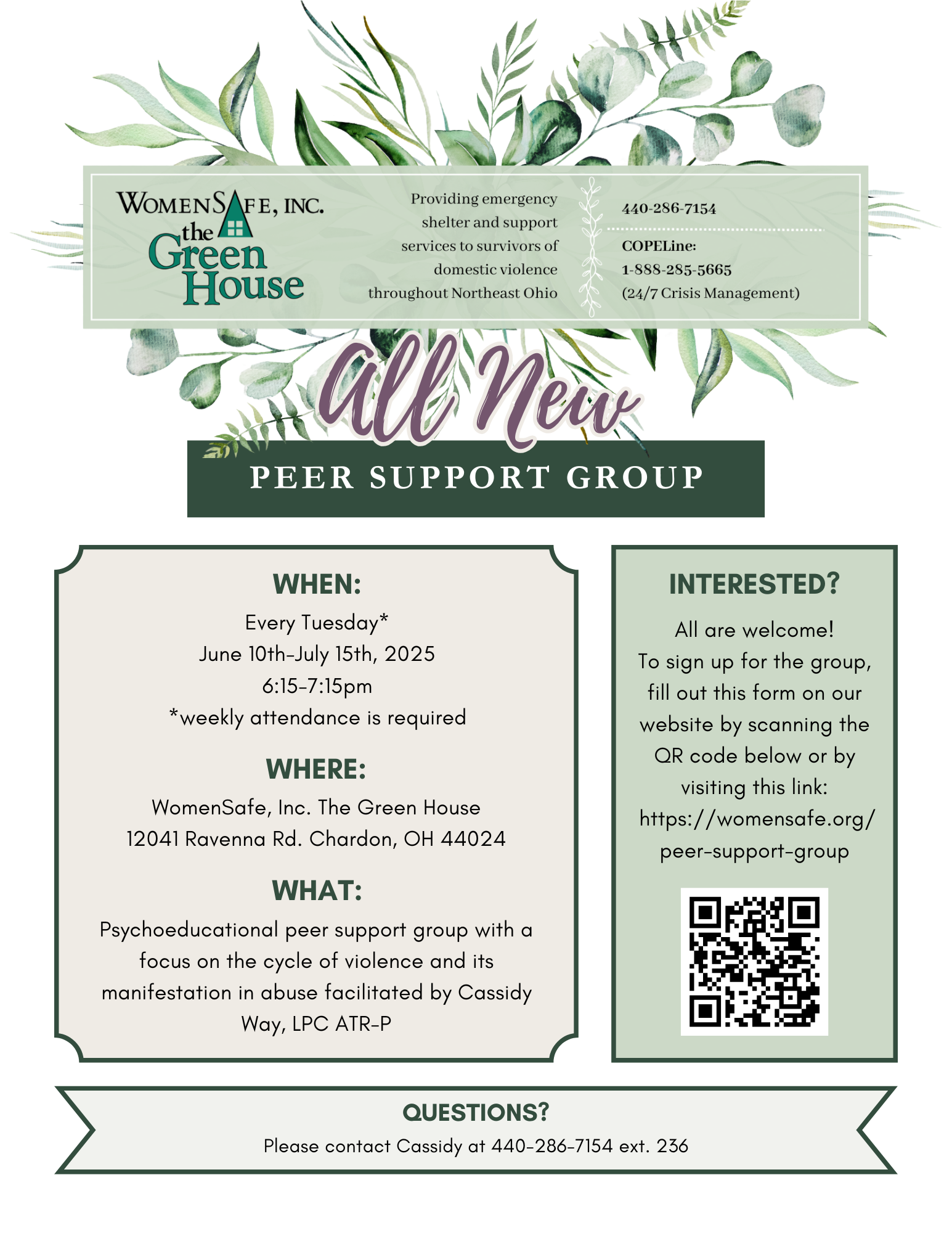Peer Support Group — WomenSafe, Inc.