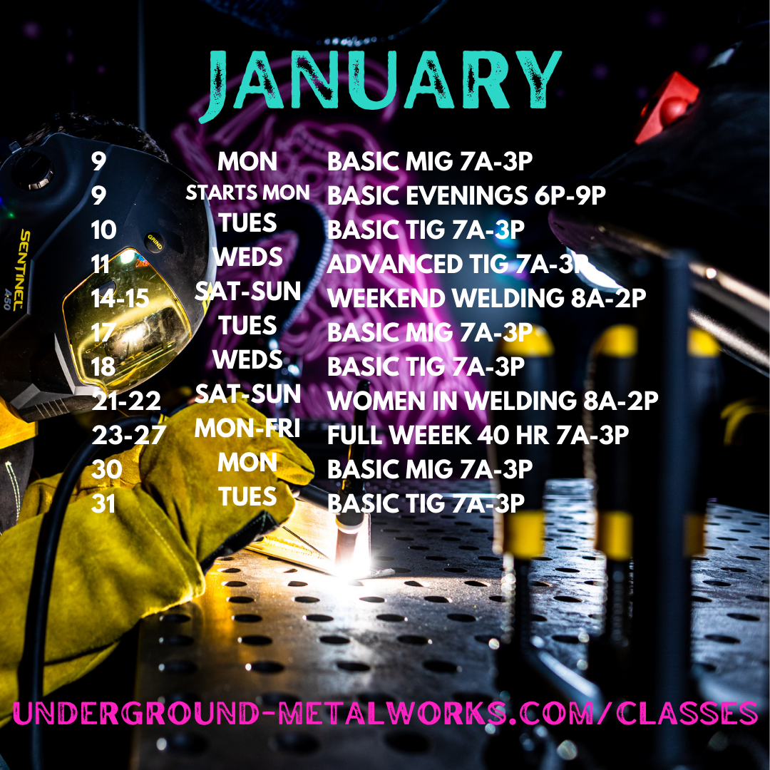 Welding Classes — Underground Metal Works