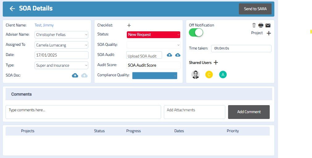 Creating an SOA Request - iComply2