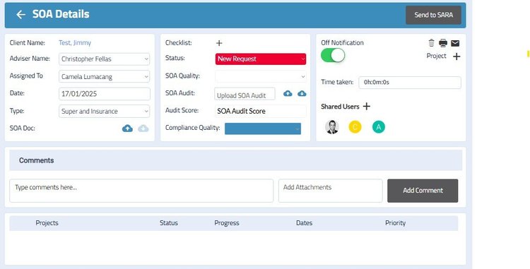 Creating an SOA Request - iComply2