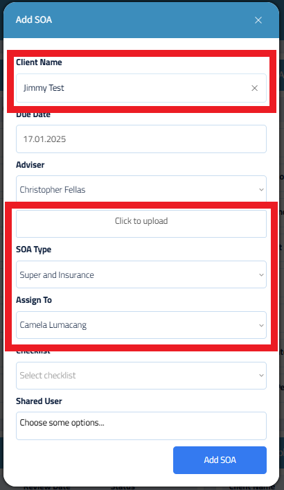Creating an SOA Request - iComply2