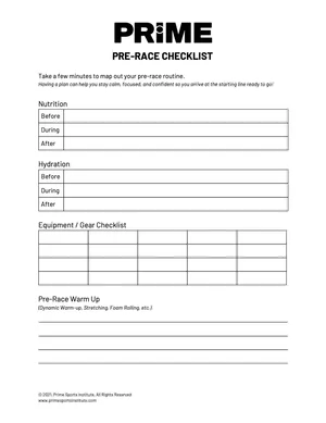 Pre-Race Checklist — Prime Bellingham