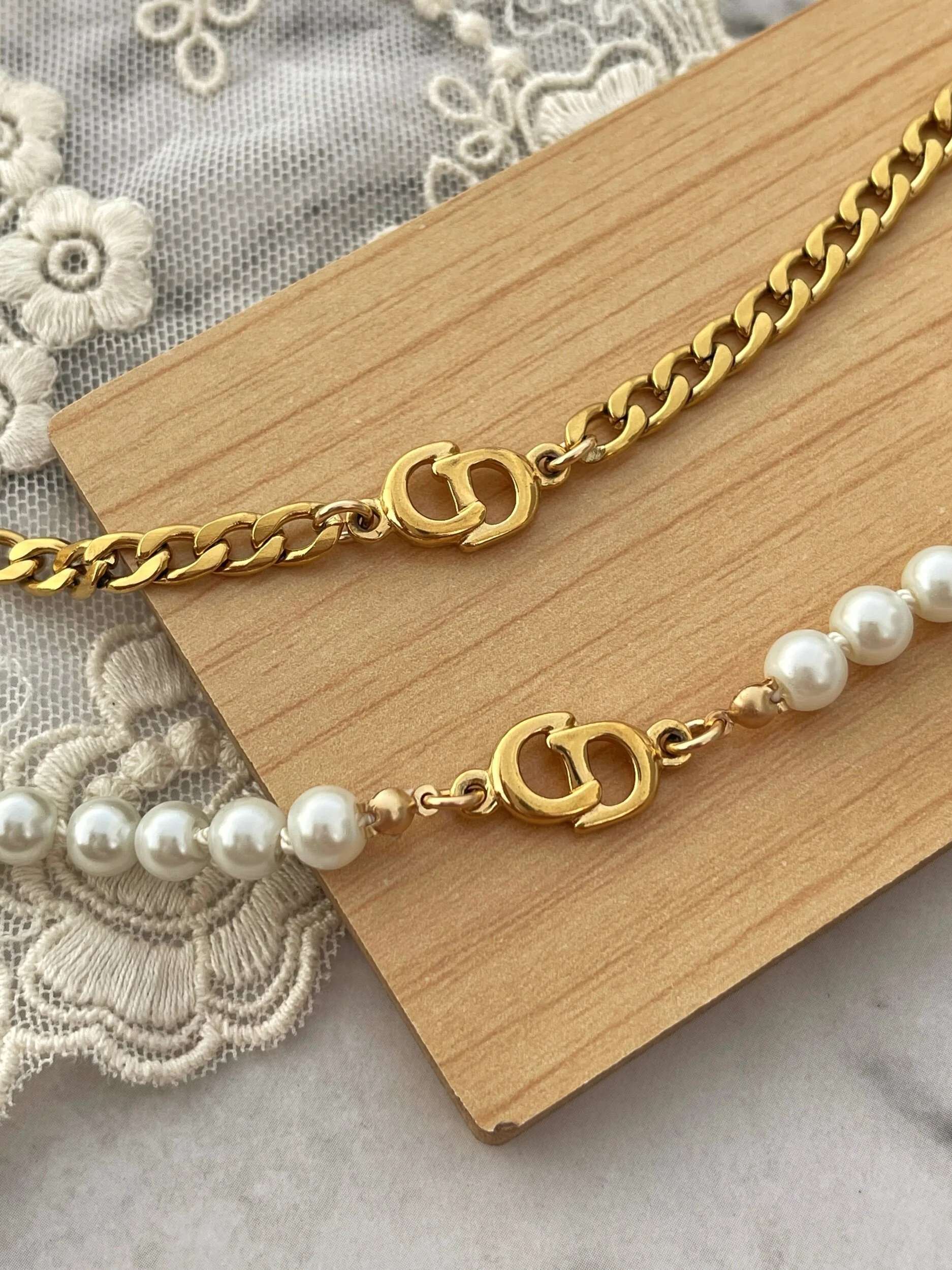 Authentic Vintage Dior Gold Crystal Padlock Necklace — LUXE Reworked