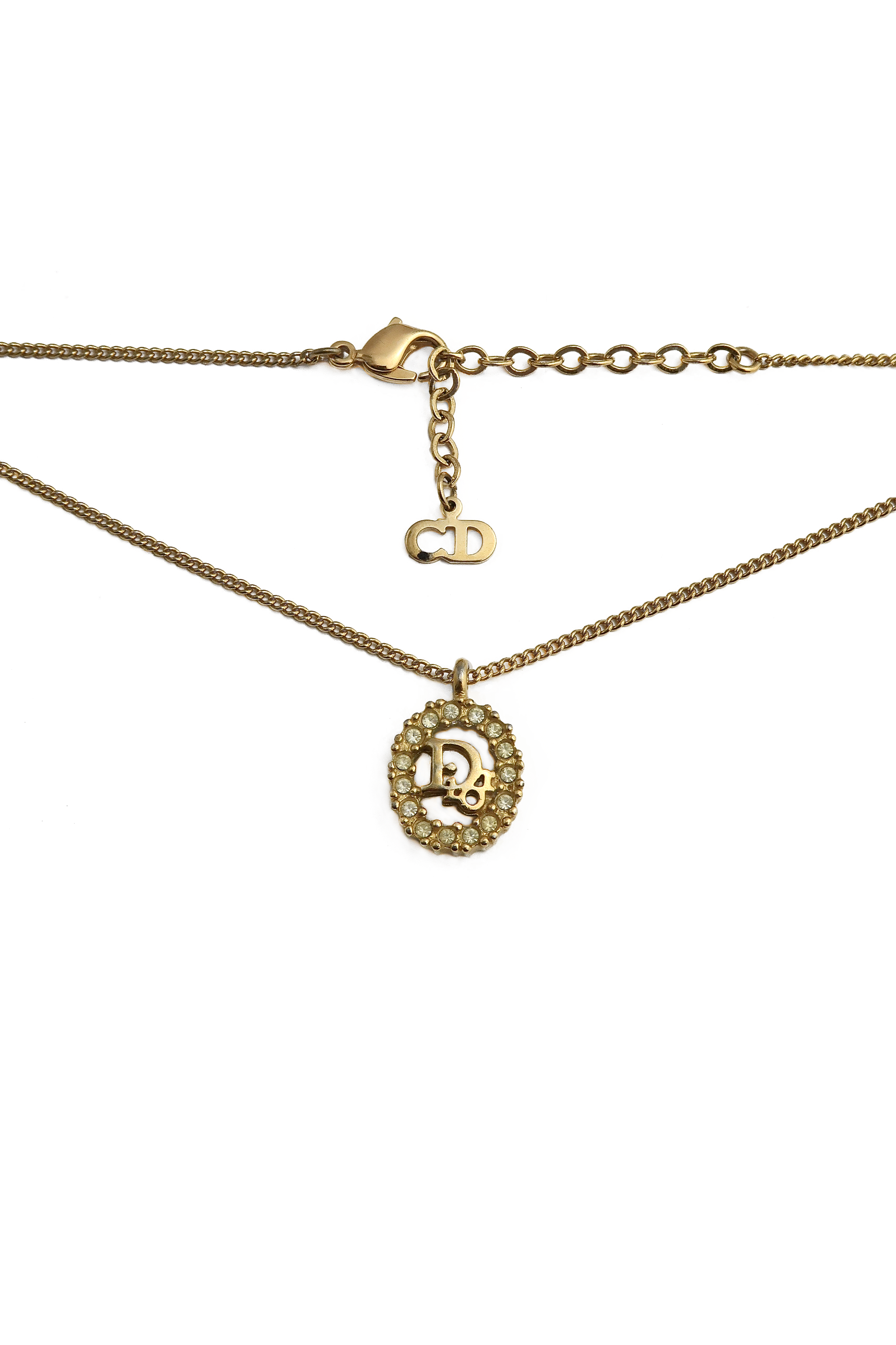 Authentic Vintage Dior CD Crossed Ribbon Necklace — LUXE Reworked
