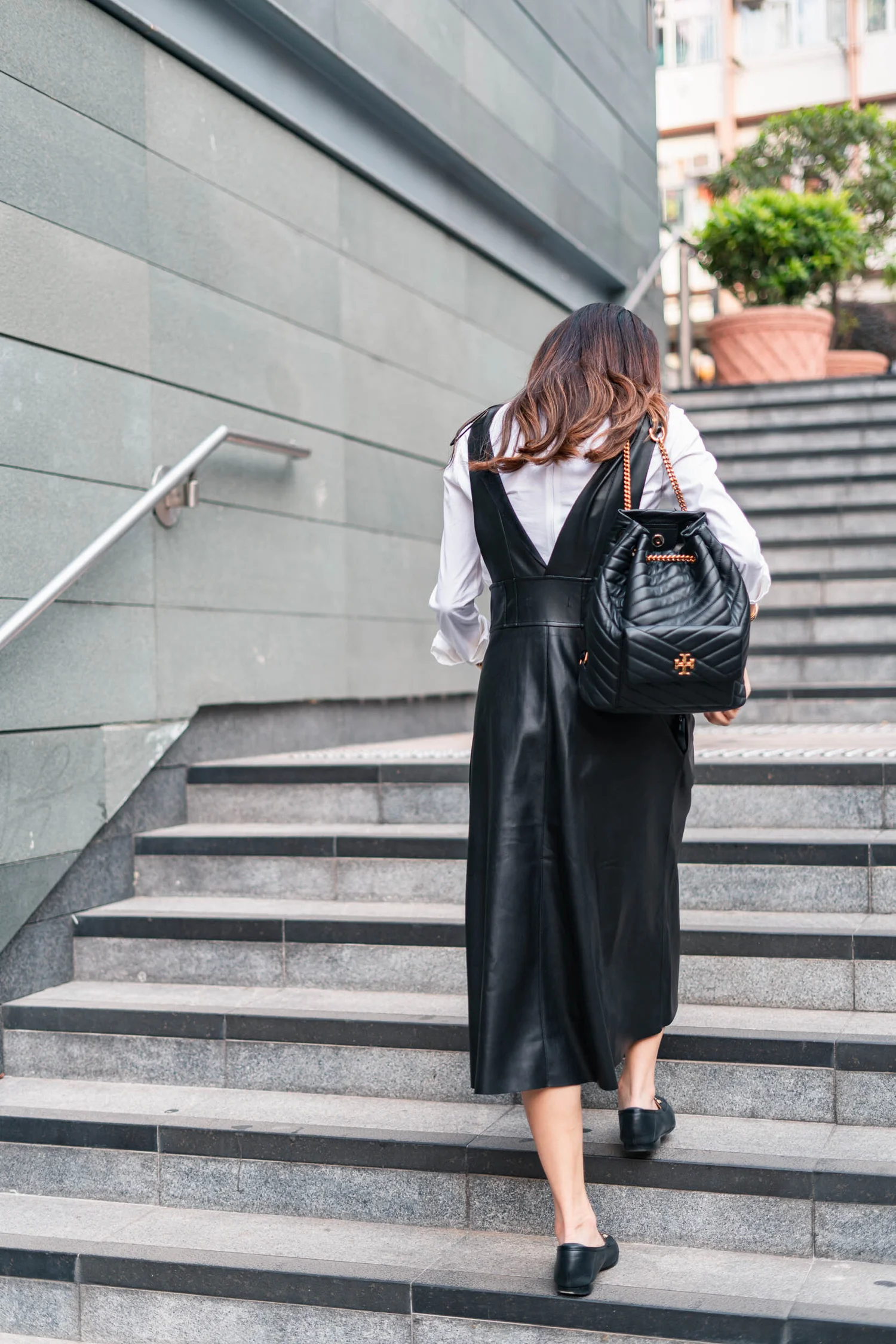 Faux Leather Pinafore Dress — Becoming Carmen