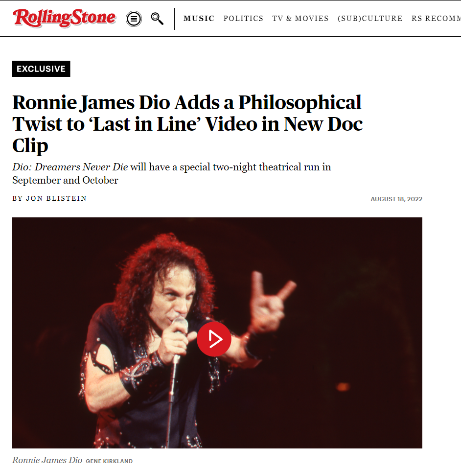 Don Coscarelli Directed A Ronnie James Dio Music Video In The 80s ...