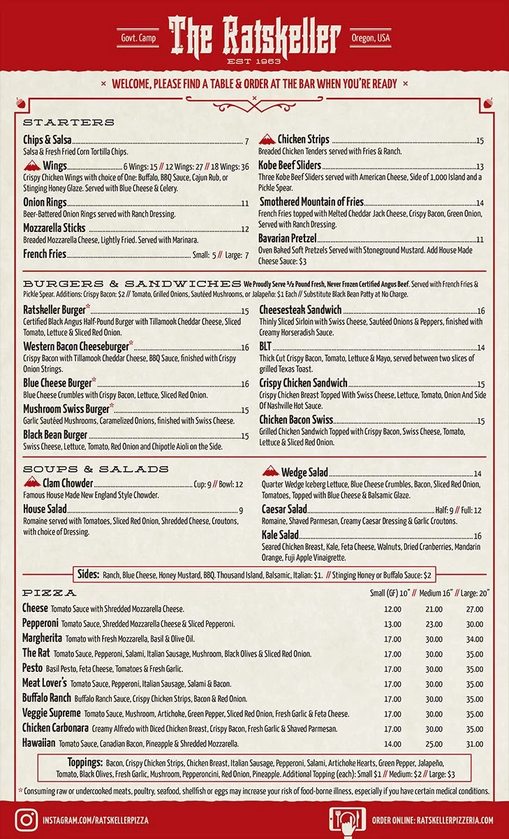 Menu — THE RATSKELLER