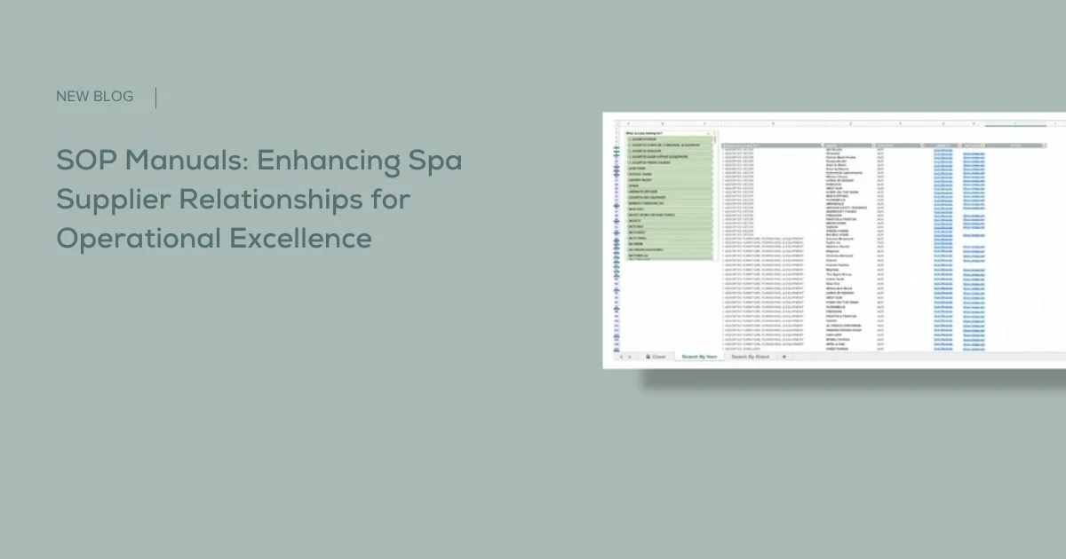 SOP Manuals: Enhancing Spa Supplier Relationships for Excellence