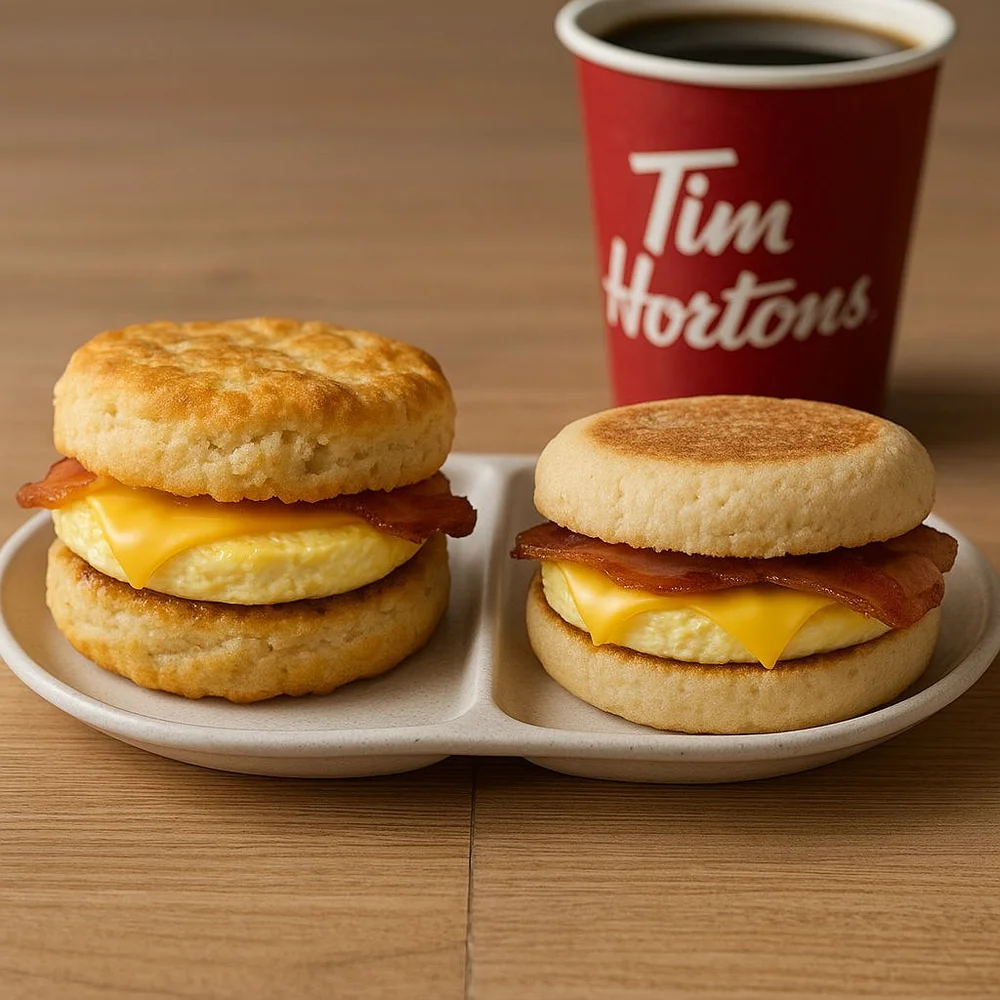 Tim Hortons Homestyle Biscuit vs. English Muffin (2025 Comparison ...