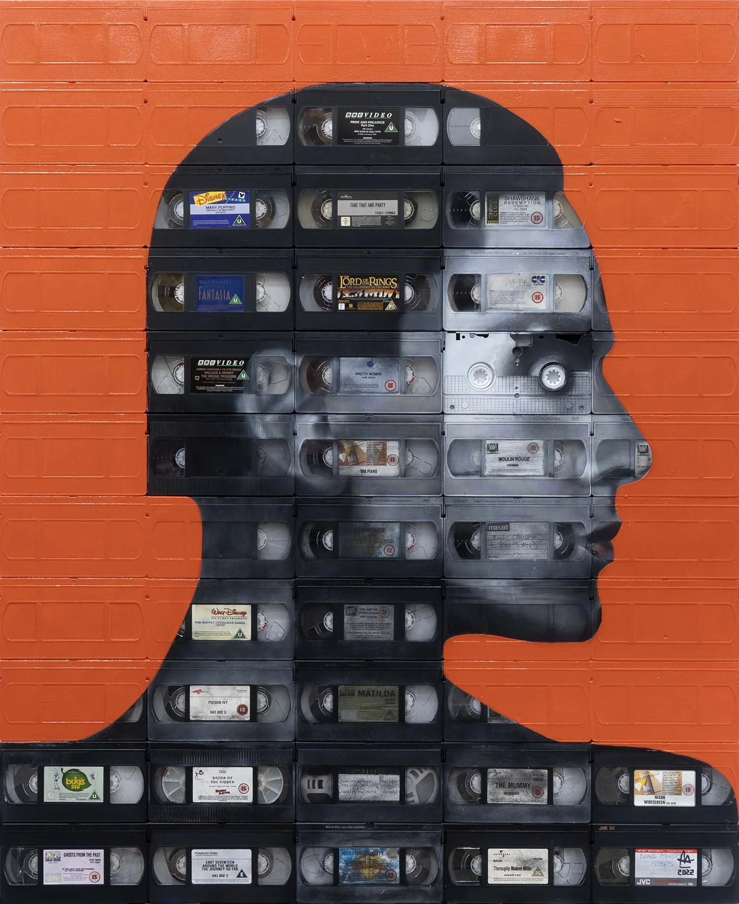 Fallen Figure - VHS cassette tape portrait | Nick Gentry
