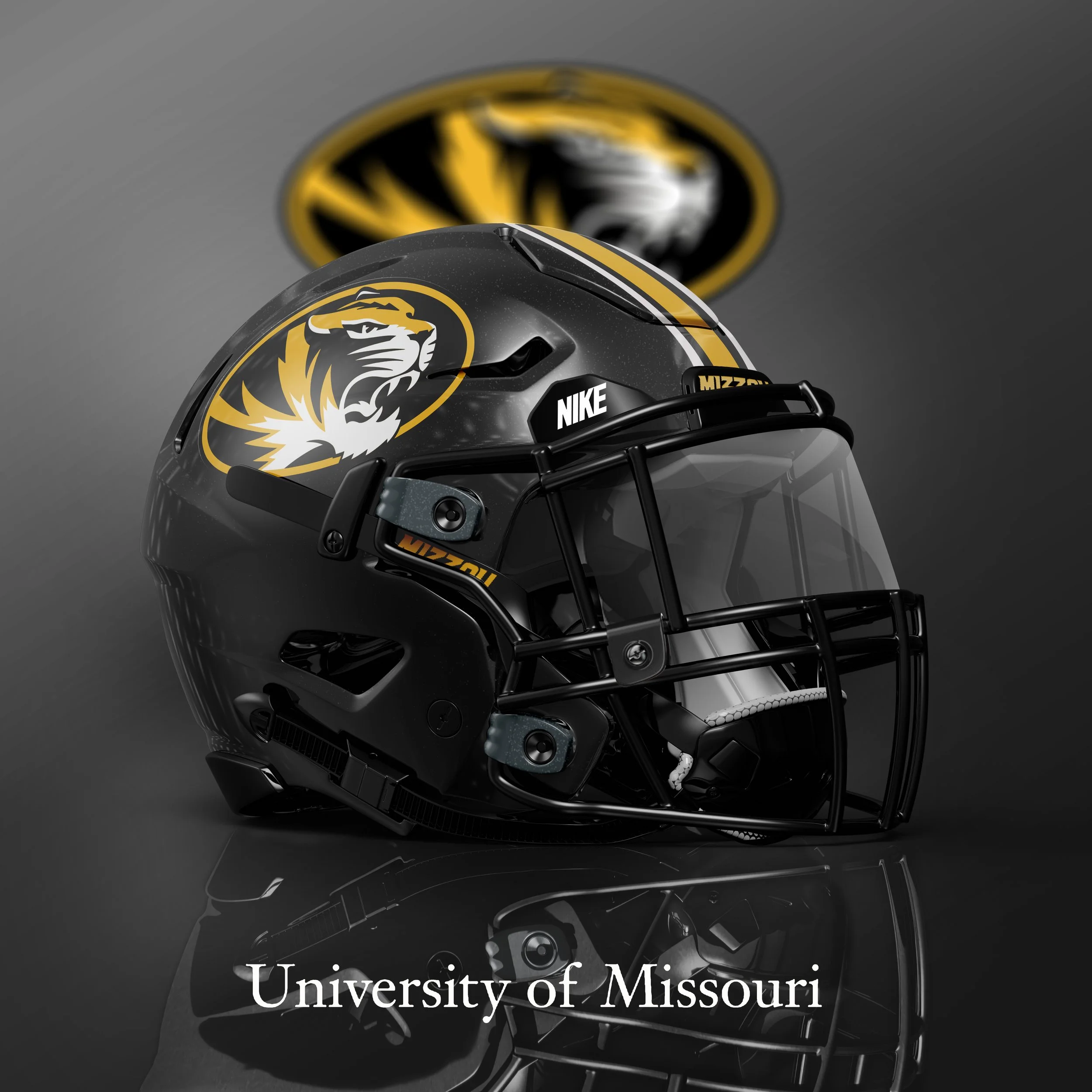 Mizzou Football Helmet Gray