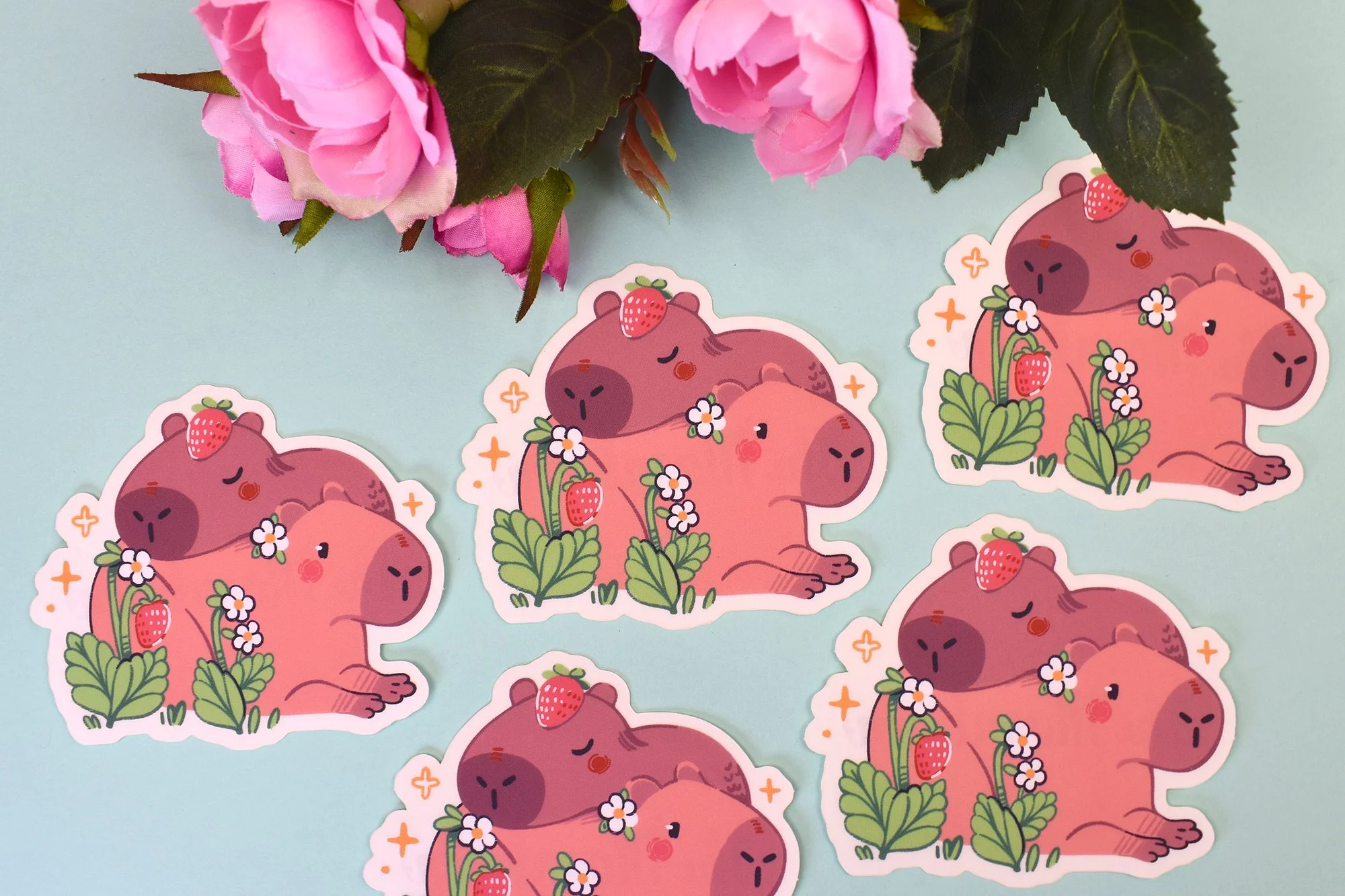 Strawberry Capybara Washi Tape — The Moonborn