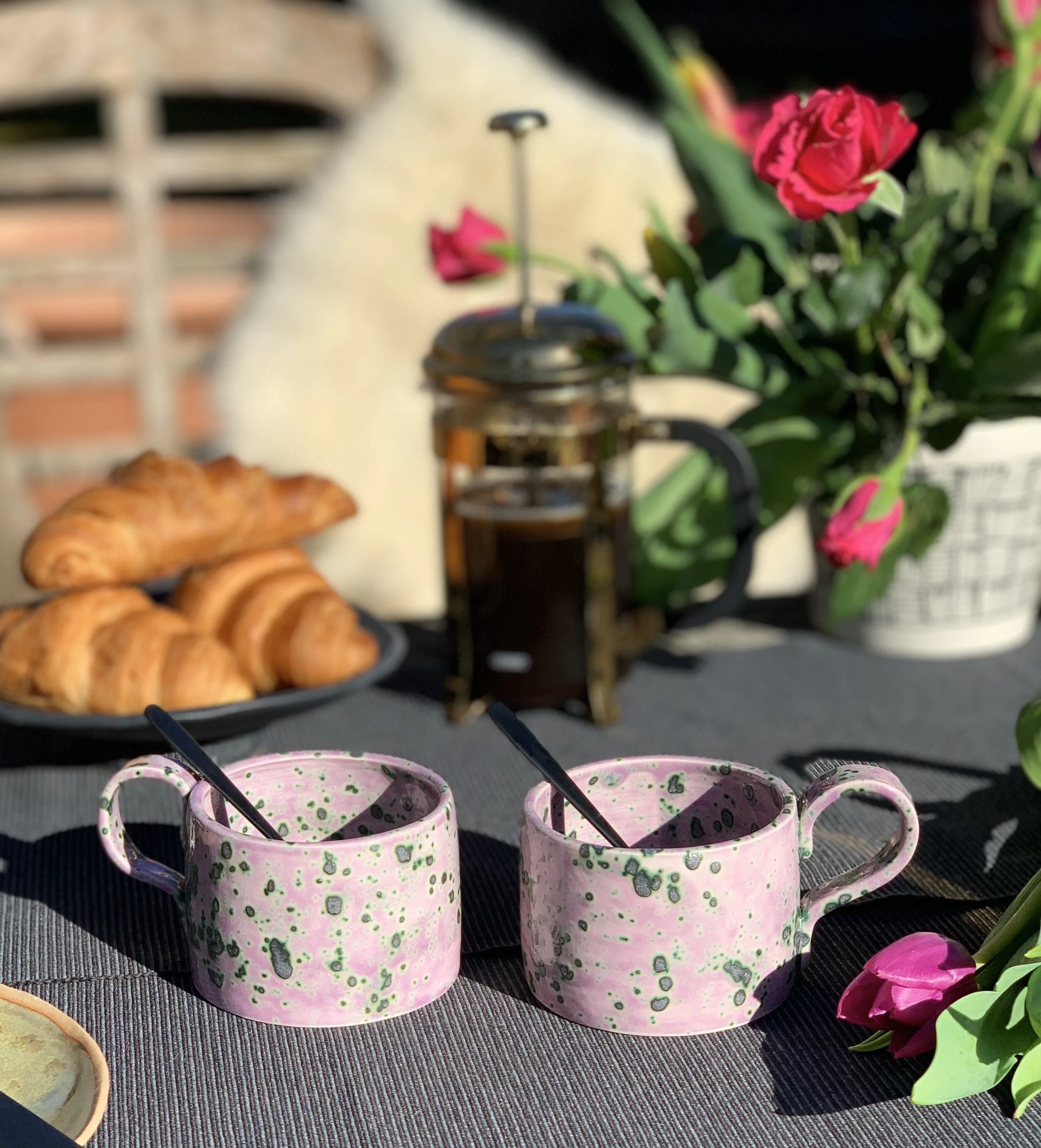Orange Stoneware Mugs — RJ Ceramics