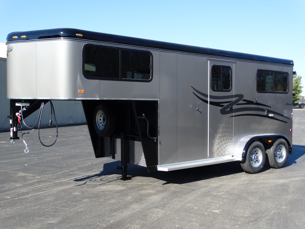2 Horse Gooseneck Walk Thru with Dress Details — Happy Trails Trailers