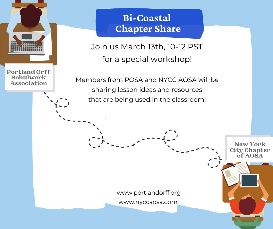 Bi-Coastal Chapter Share: March 13th — Portland Orff