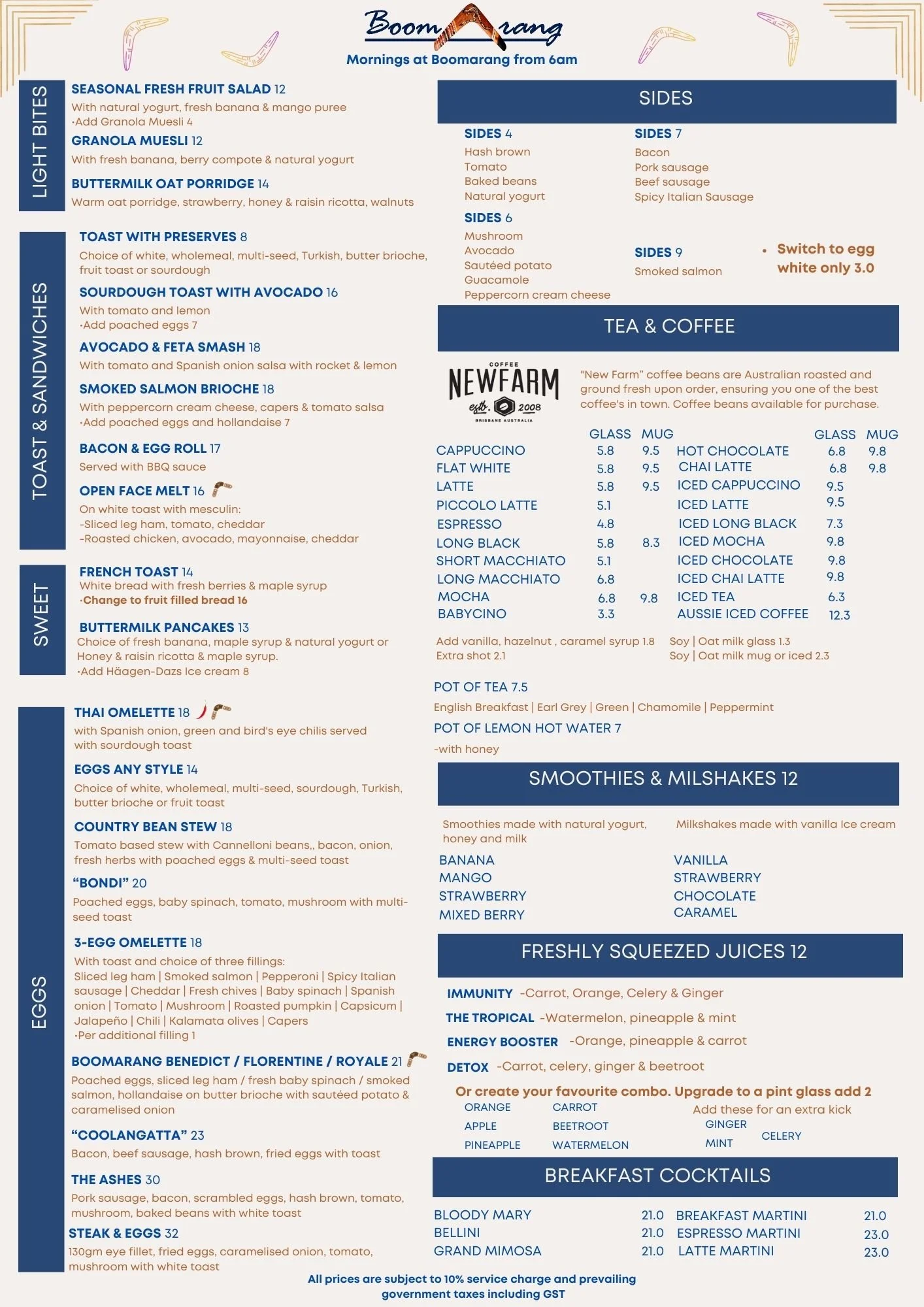 Breakfast — Boomarang Bar & Bistro | An Aussie Welcome, Wherever You're ...