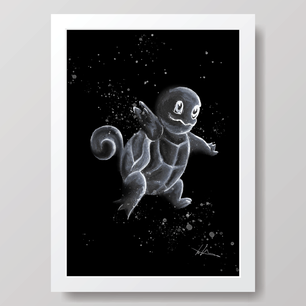 Squirtle With Shades Black And White