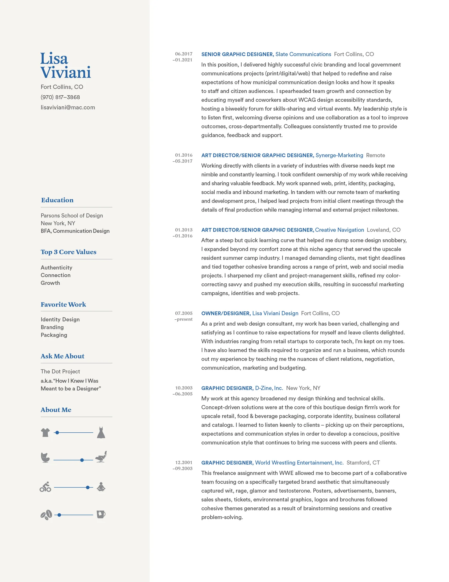 Resume — Lisa Viviani – Art Director