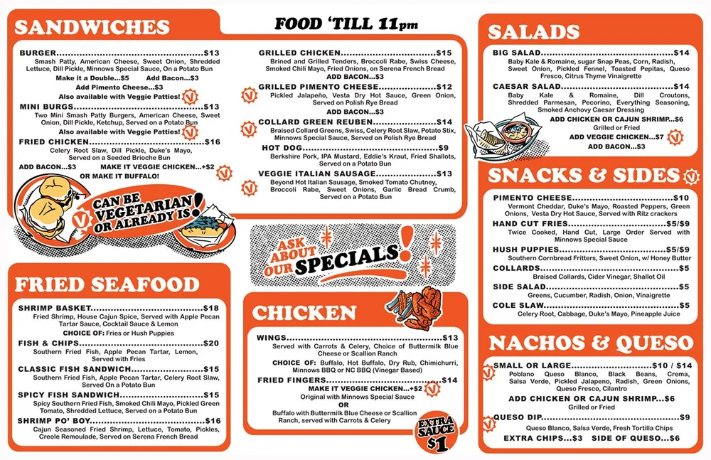 MENU — MINNOWS