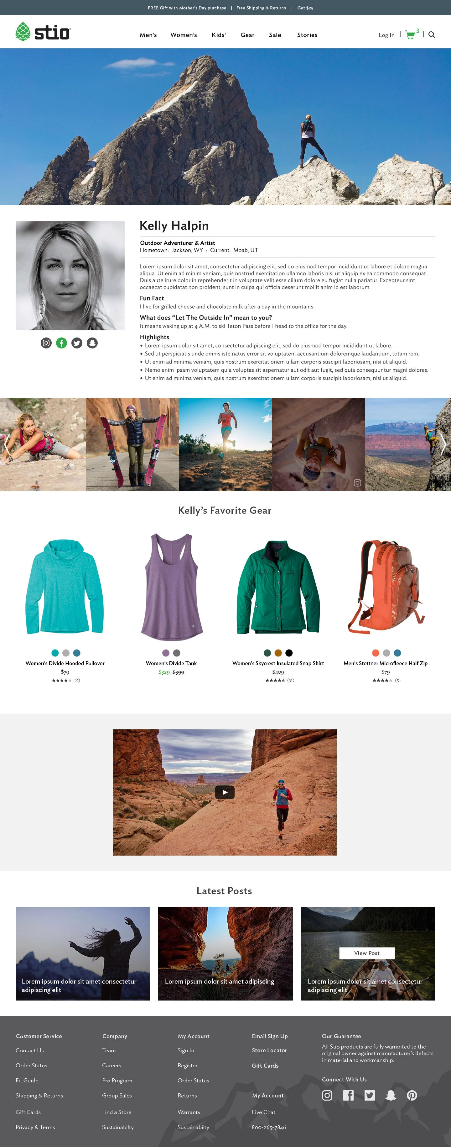 Stio - Outdoor Apparel Brand - Website Design - Jackson Hole, WY - Dunn ...