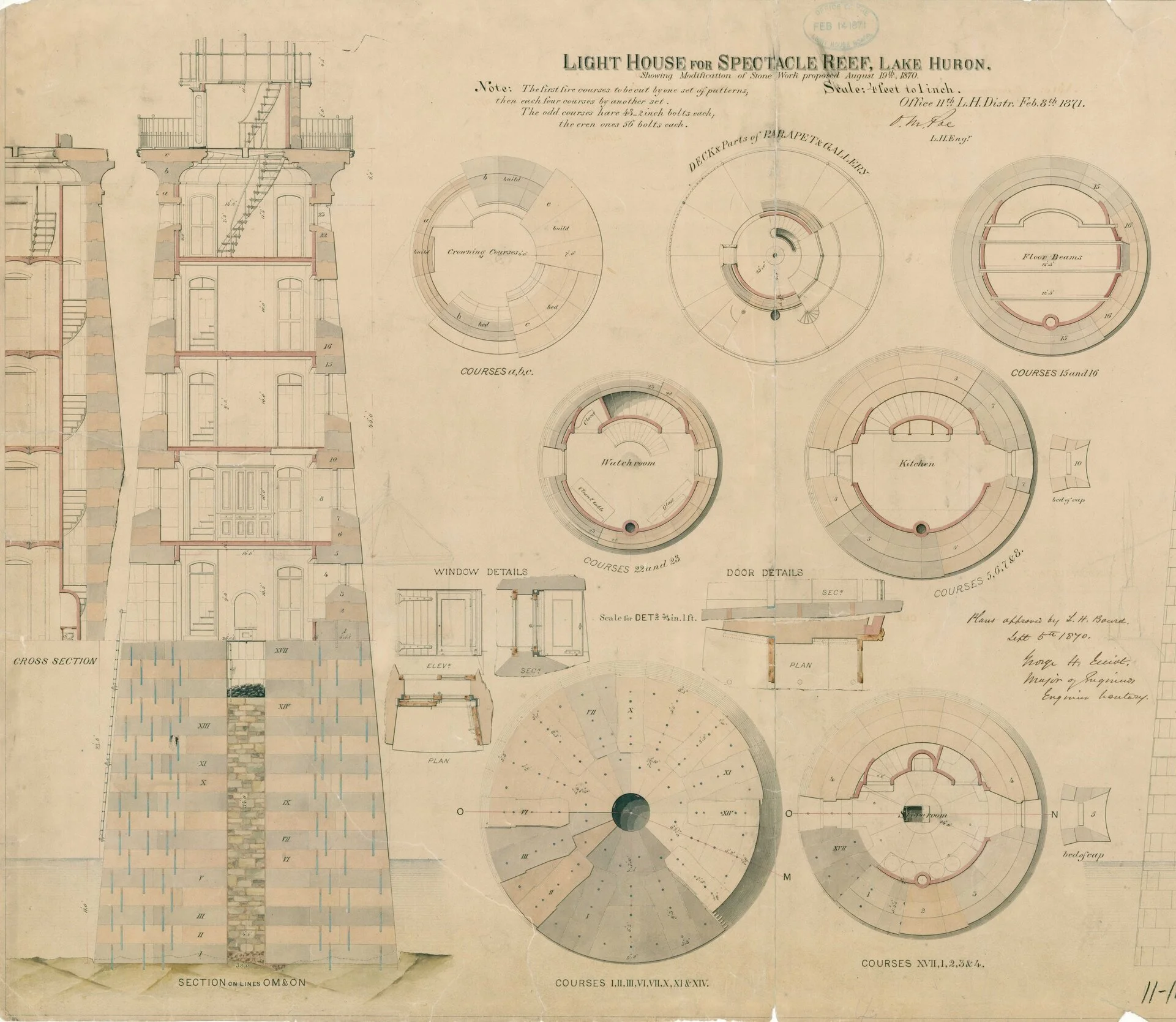 Historic Blueprints & Diagrams — Spectacle Reef Light Station