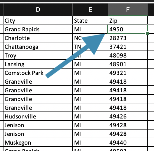 How should I format addresses in a spreadsheet with Excel or Google ...