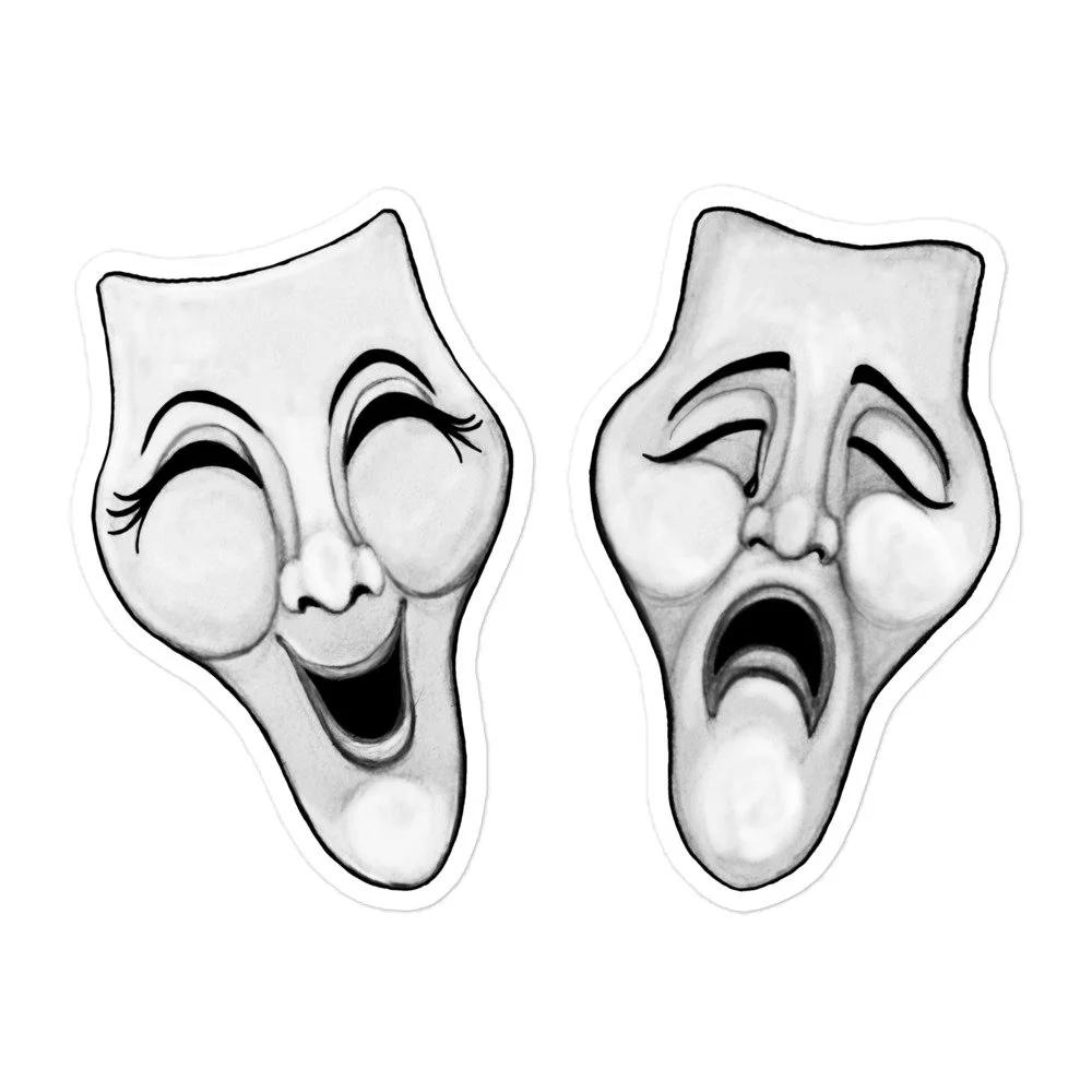 Comedy And Tragedy Masks Drawing