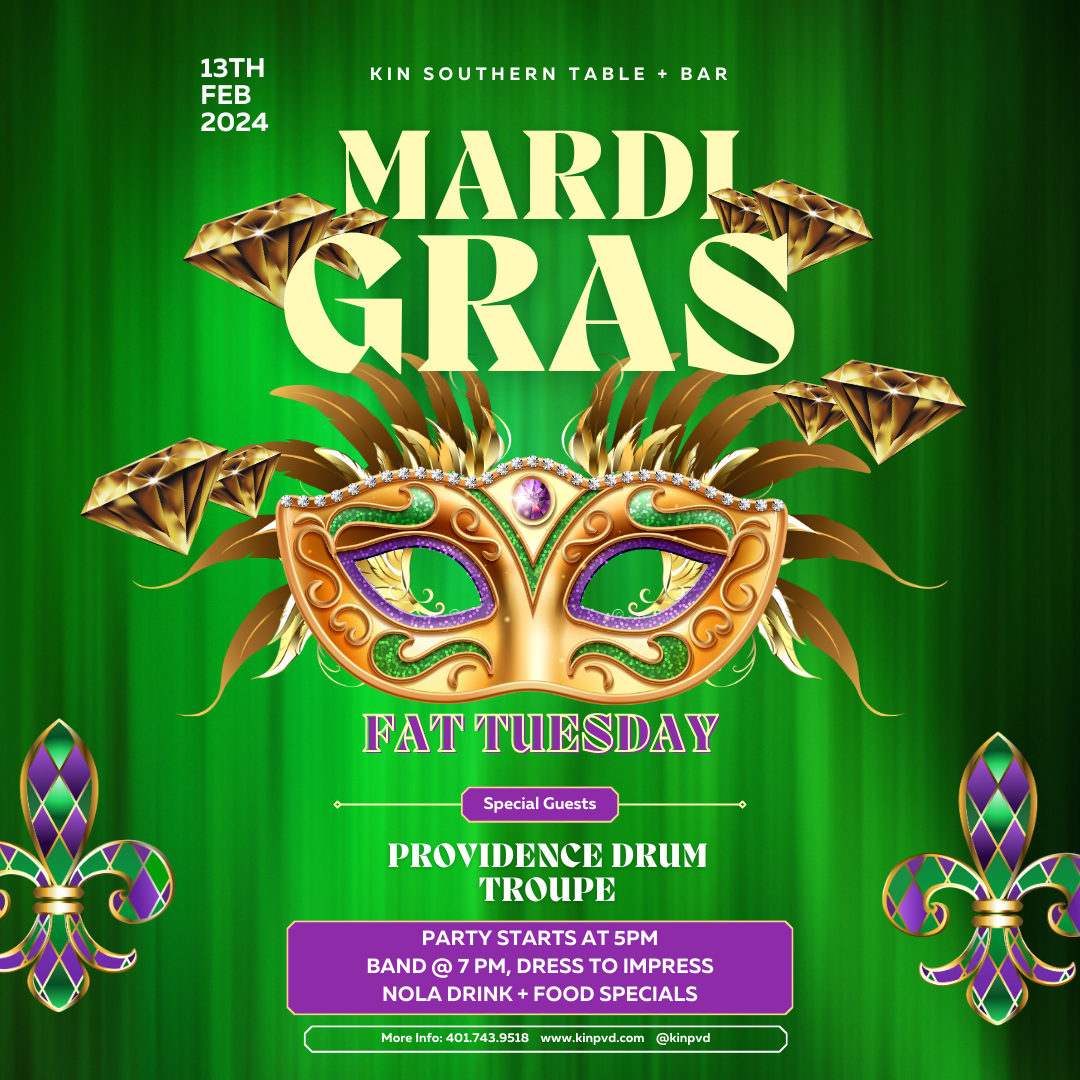 Kin Southern Table + Bar Mardi Gras Fat Tuesday 2024 – Eat Drink RI