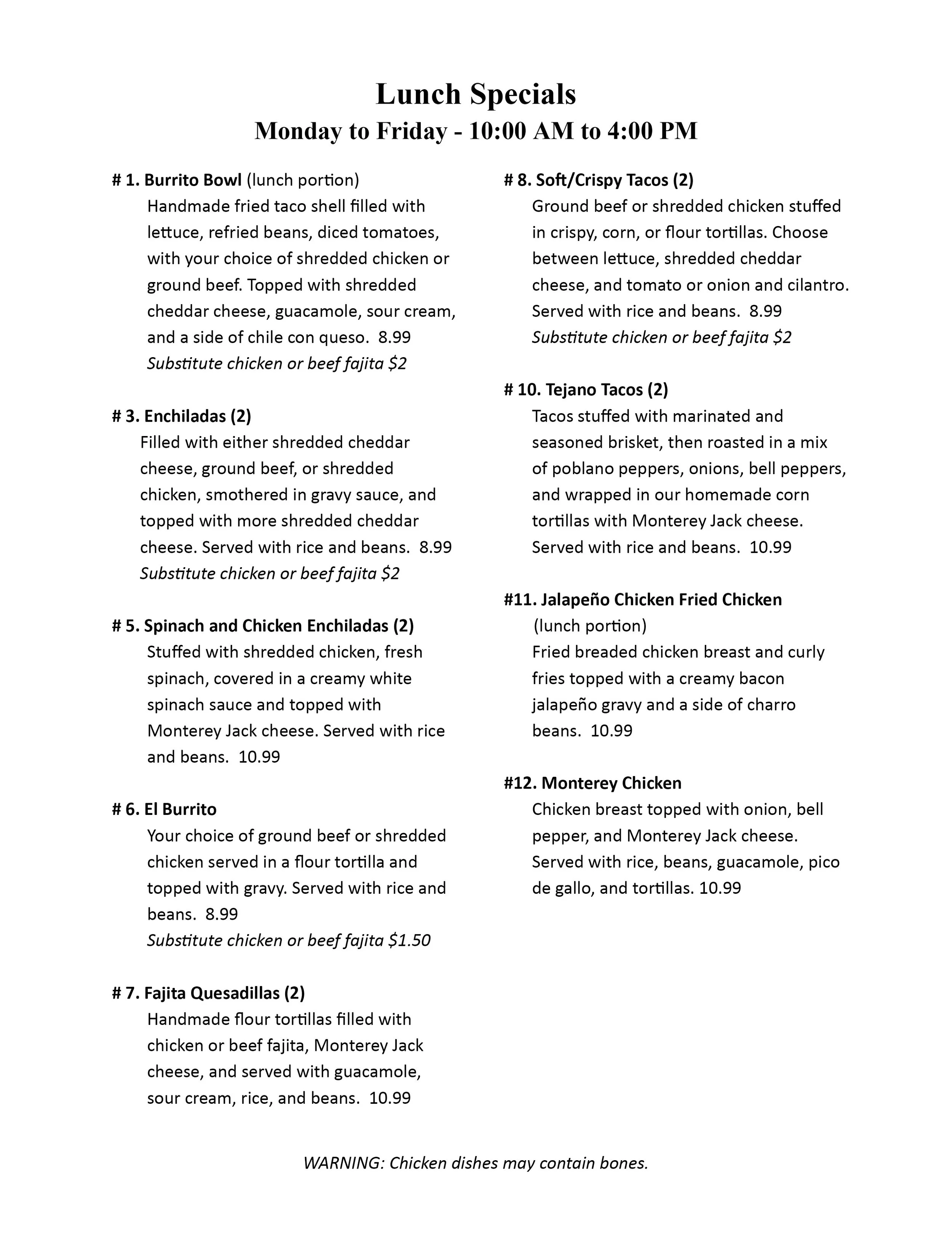 Lunch Menu — Your Site Title