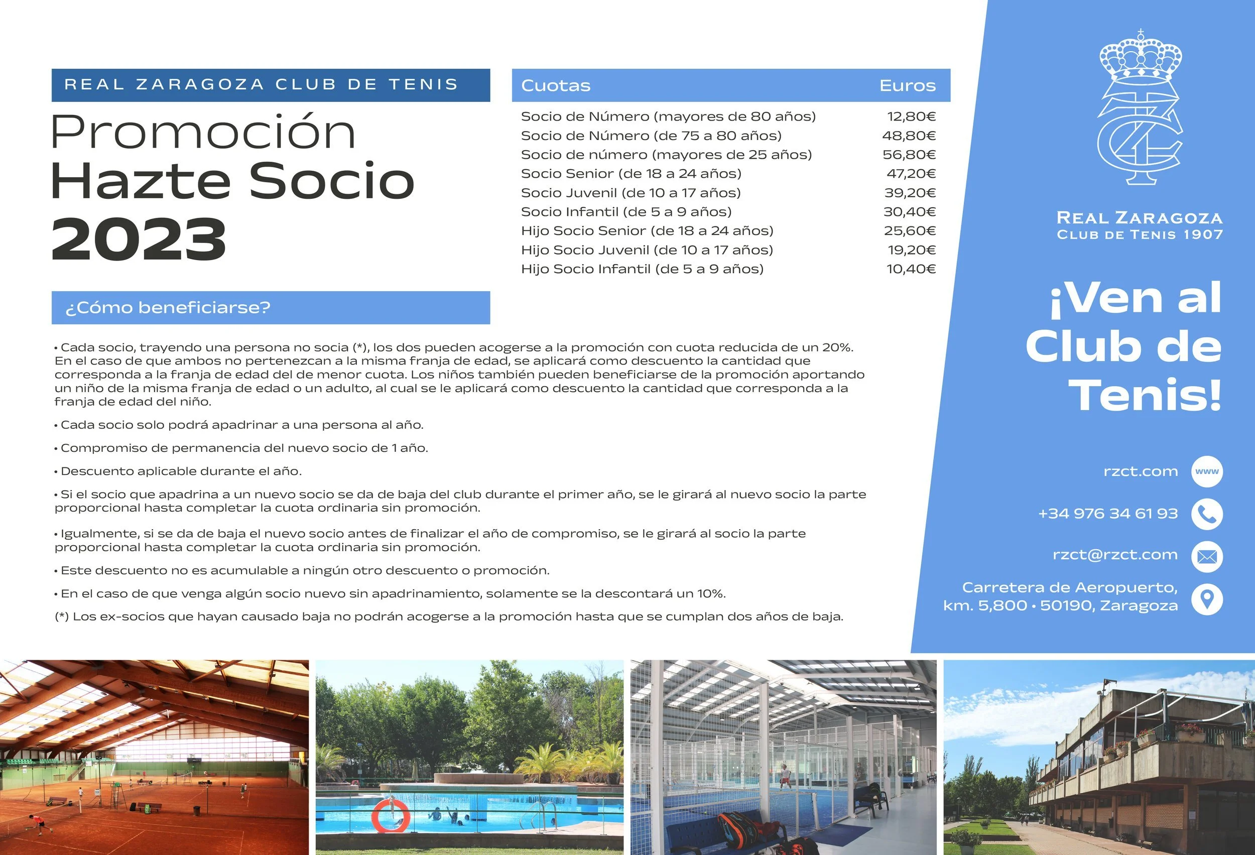 PROMOCIÓN HAZTE SOCIO — Real Zaragoza Club de Tenis