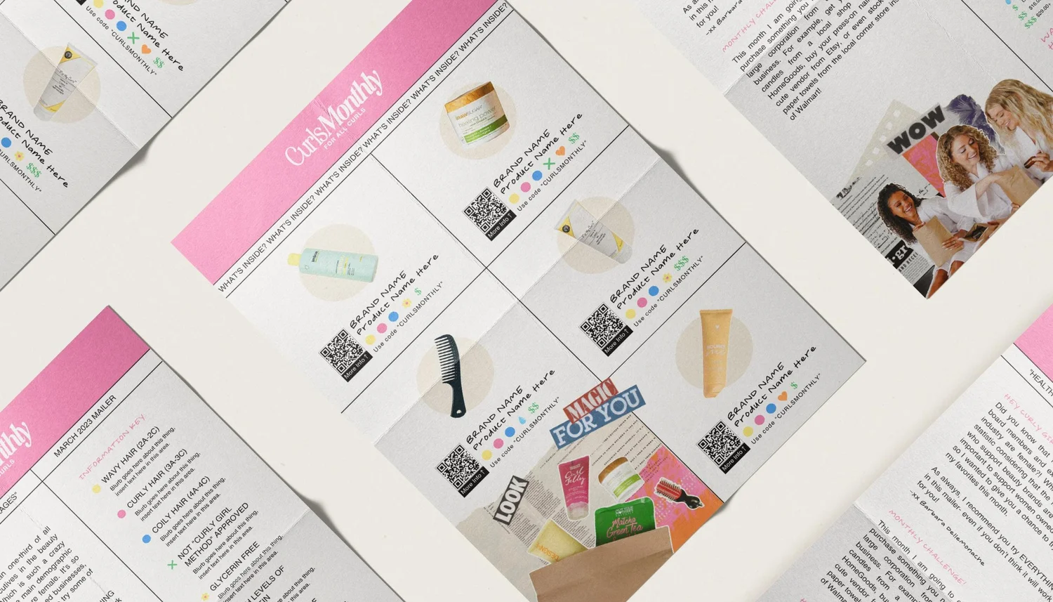 Hair Product Subscription Box Branding & Web Design | Curls Monthly ...