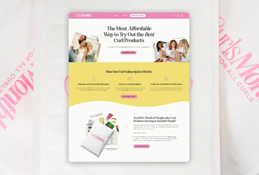 Hair Product Subscription Box Branding & Web Design | Curls Monthly ...