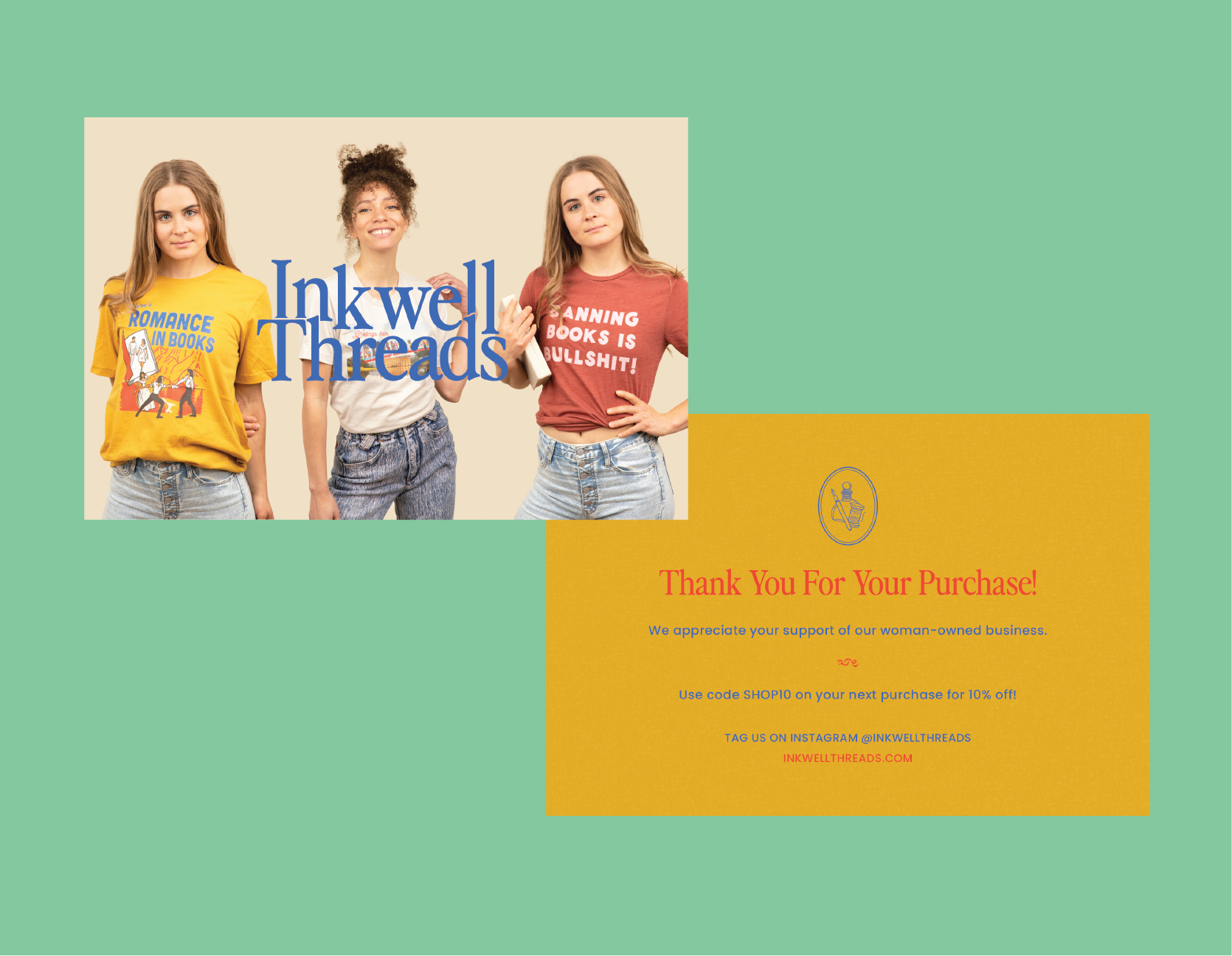 Inkwell Threads Bookish Tee Company Branding & Shopify Web Design ...