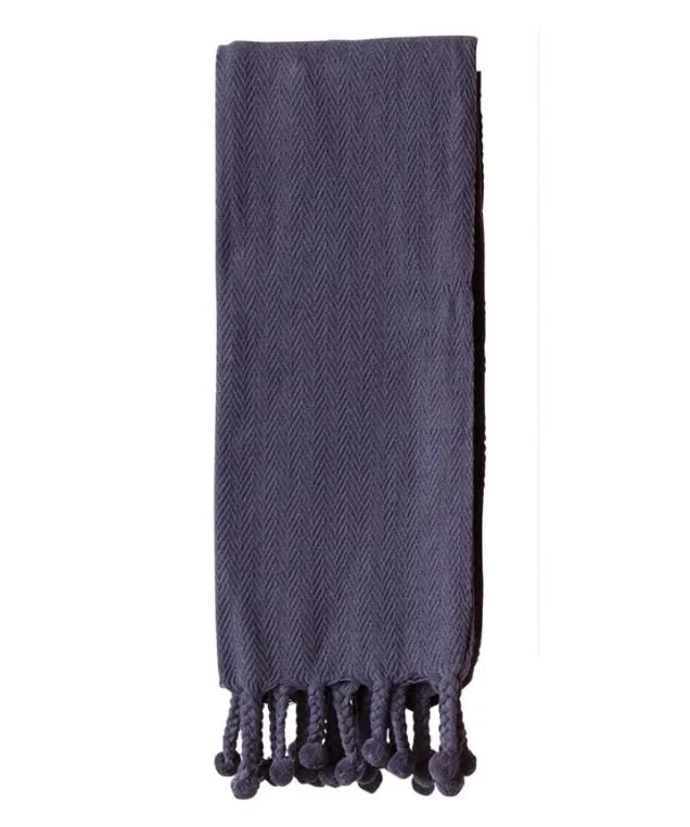 Navy Throw with Tassles — COASTAL DECOR + DESIGN | Fair Haven, NJ Full ...