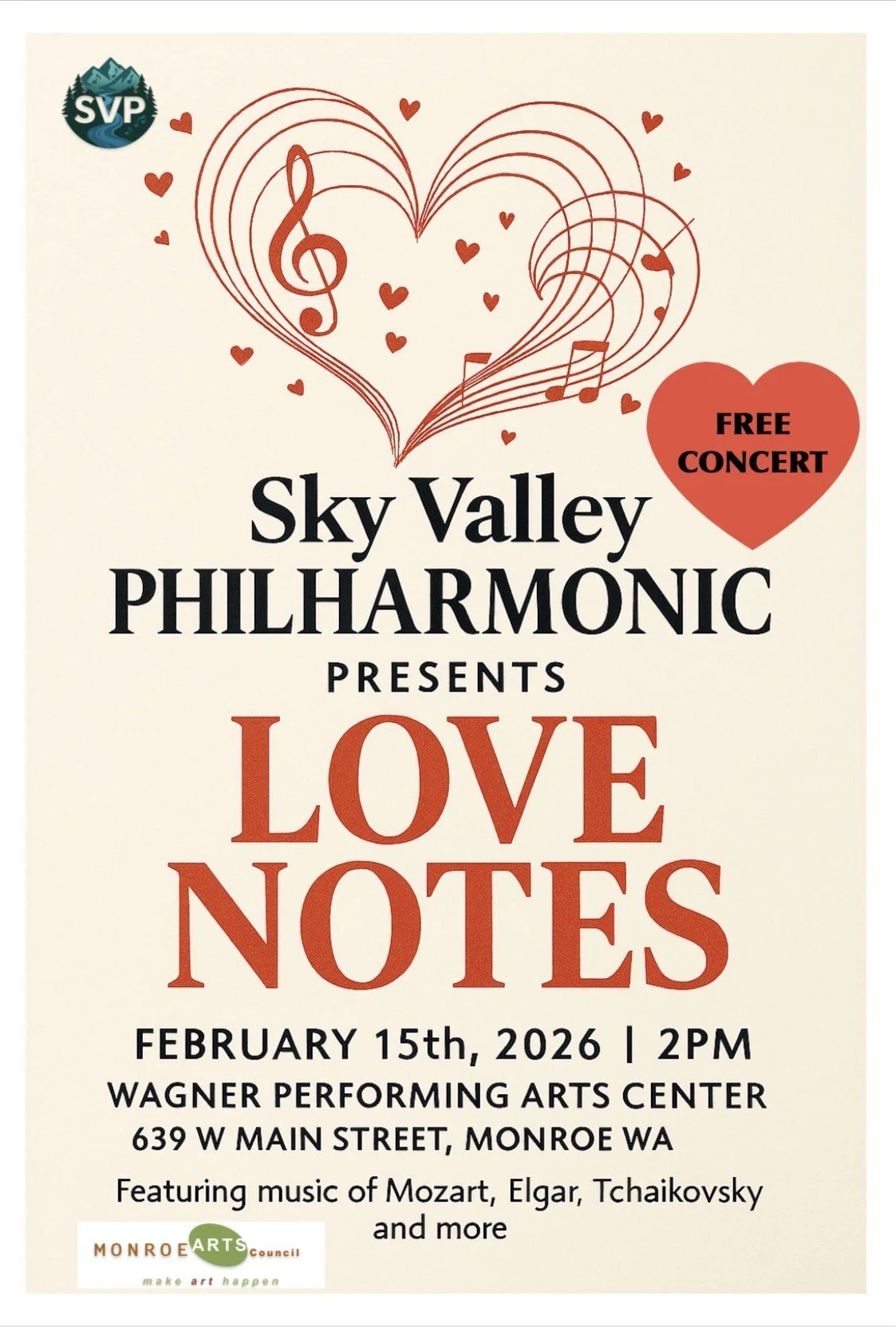 Sky Valley Philharmonic: Love Notes — Monroe Arts Council