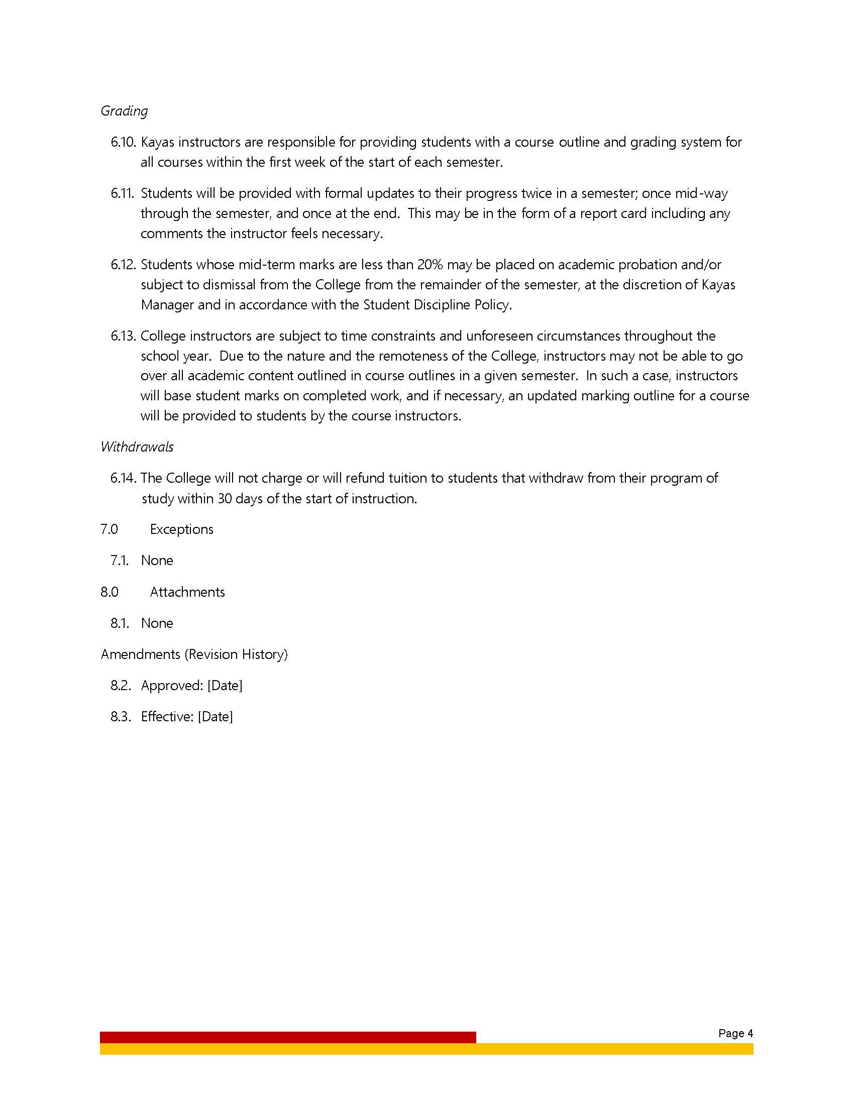 Student Policy Manual — Kayas Cultural College