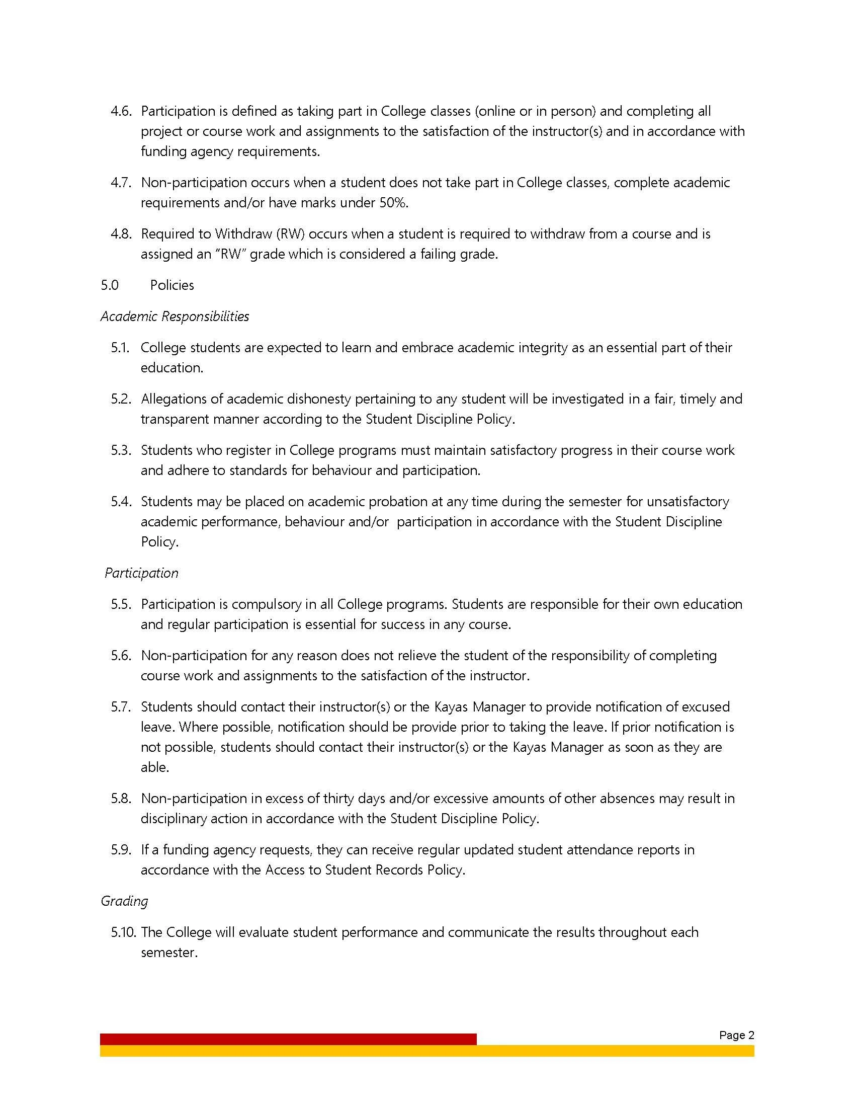 Student Policy Manual — Kayas Cultural College
