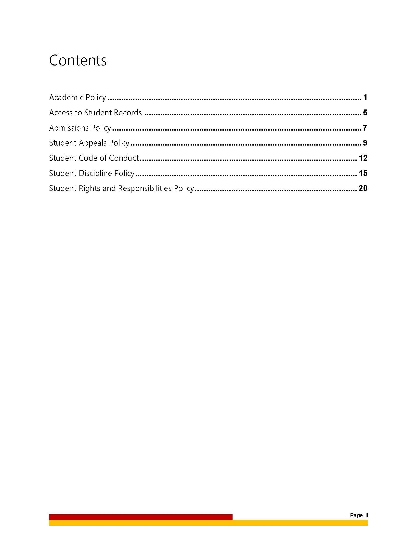 Student Policy Manual — Kayas Cultural College